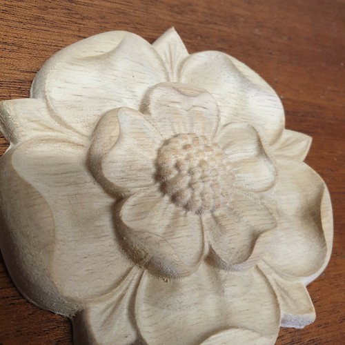 100mm Tudor Rose Yorkshire Rose Carved Onlay Applique Cabinet Fireplace ...
