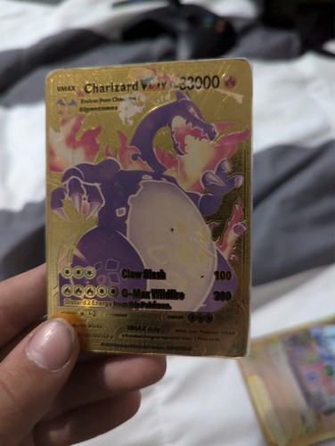 Golden/purple Scarlet & Violet Charizard VMAX 107/122 pokèmon TGC okay ...
