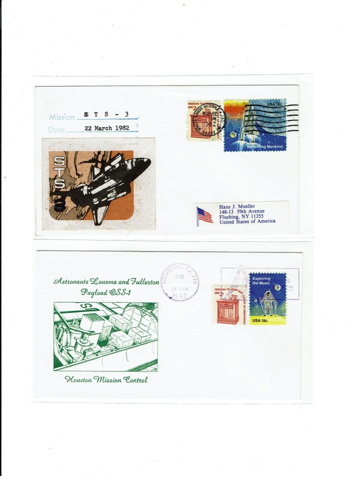 STS-3 Space Shuttle Mar 1982 LABELS 5 Covers R&D Flight White Sands NM ...