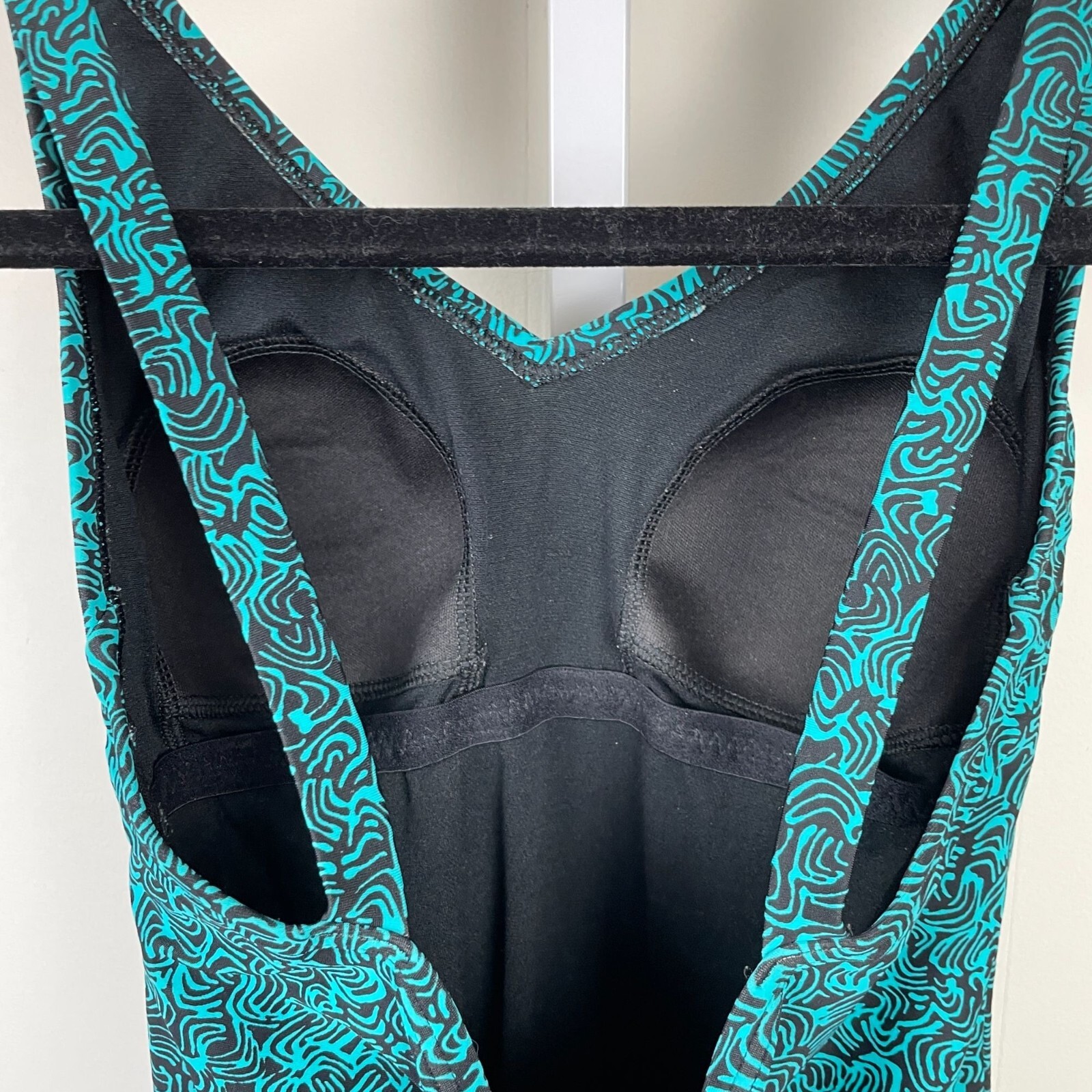 Speedo One Piece Swimsuit Ruched Side Turquoise Black… - Gem