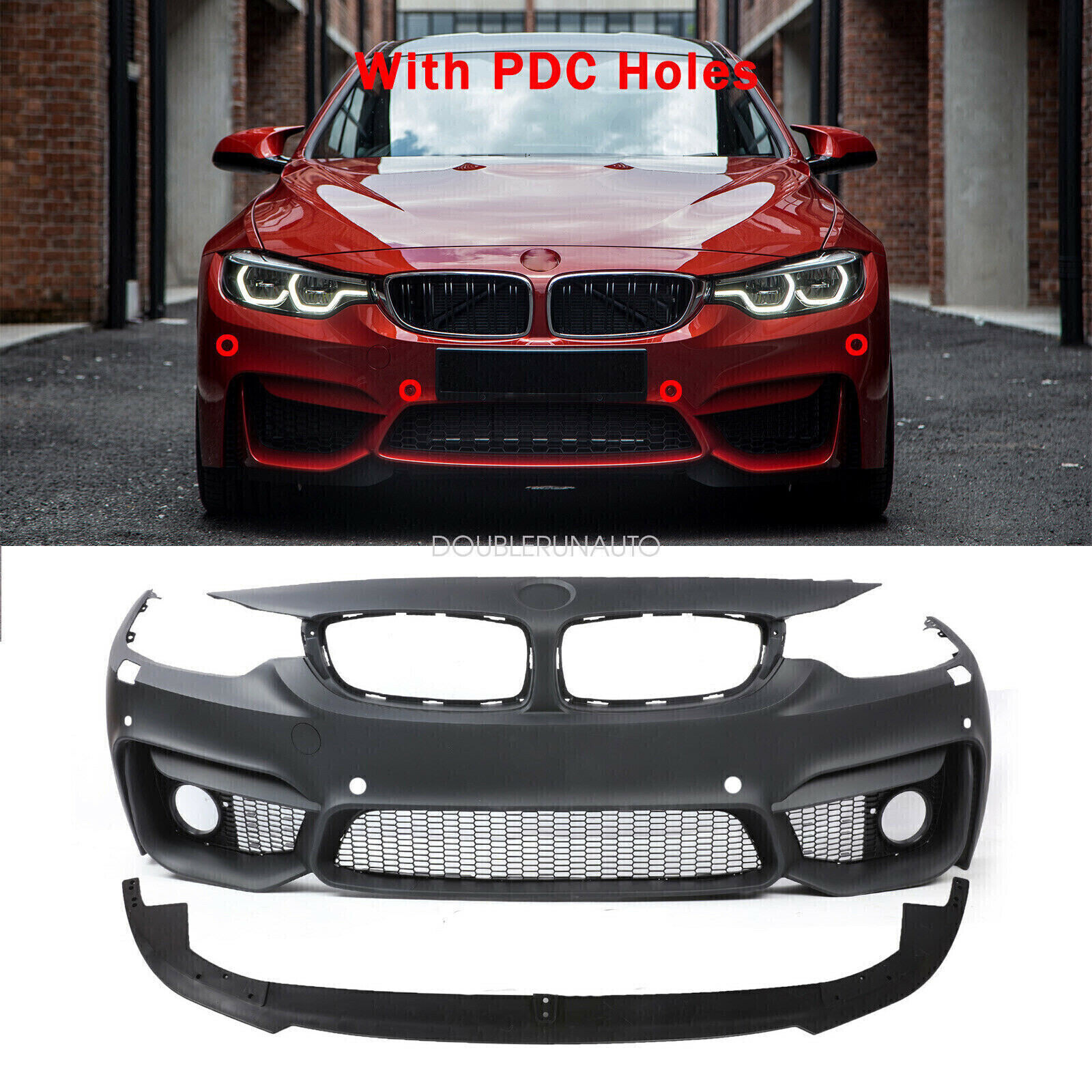 Front Bumper Conversion W/Lip Fit M4 Style For BMW 4 Serie F32 F33 F36 ...