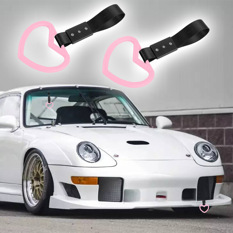 JDM Heart Shape TSURIKAWA Pink Ring Subway Train Bus Handle Strap Nylon ...