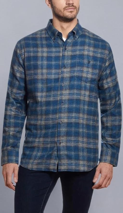 Weatherproof Vintage Mens Casual Soft Brushed Plaid Button-Medium | eBay