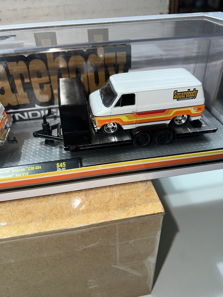 M2 Machines Squarebody Syndicate 1974 Chevy Silverado C30 1973 Van G10 ...