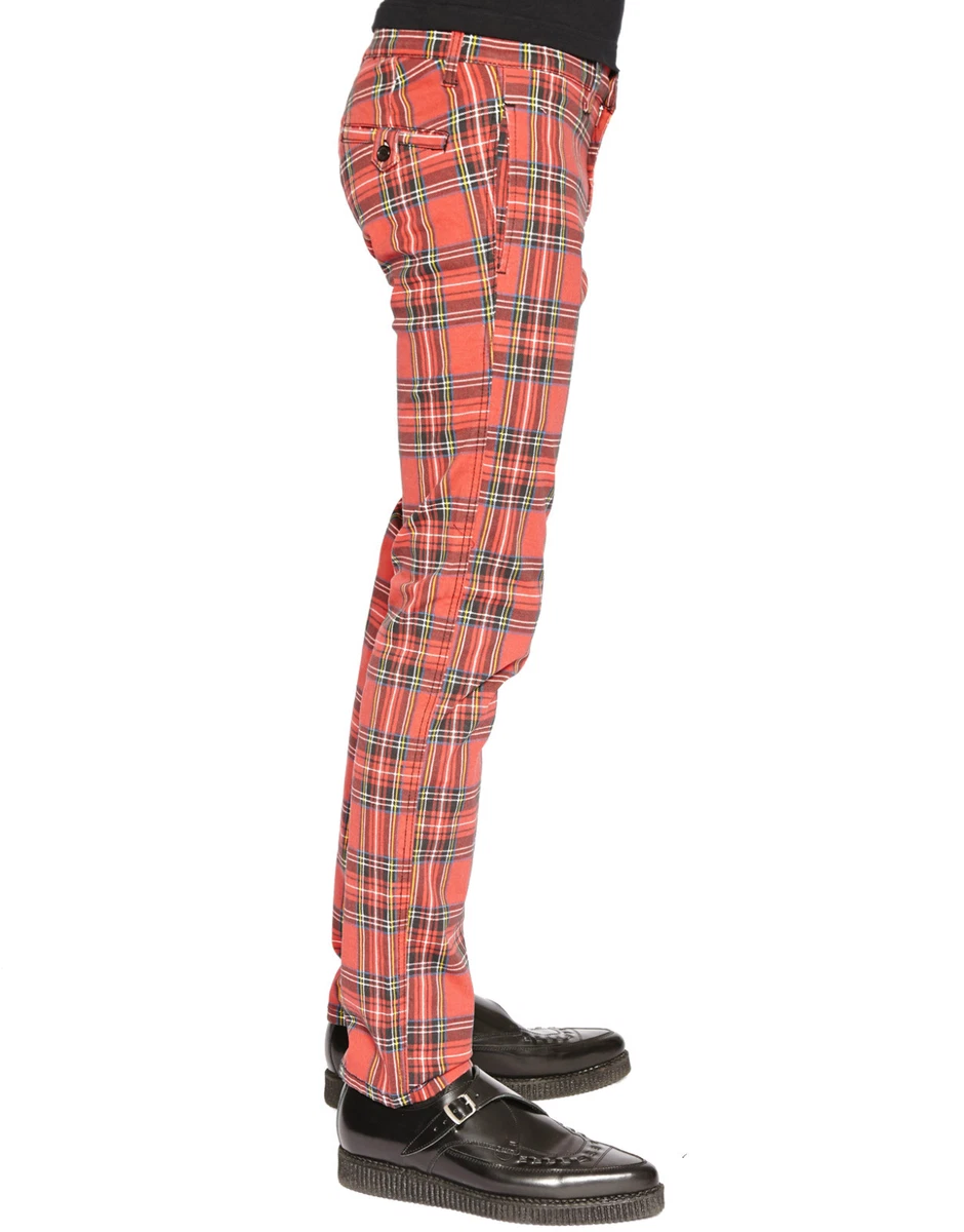 Tripp NYC Rocker Blue Plaid Skinny Stretch Jeans Sz 34 Only