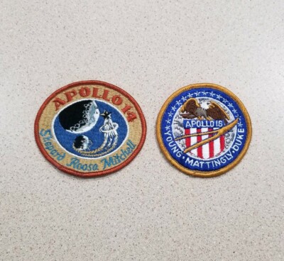 2 Space Patches Apollo 14 Shepard Roosa Mitchell Apollo 16 Young ...