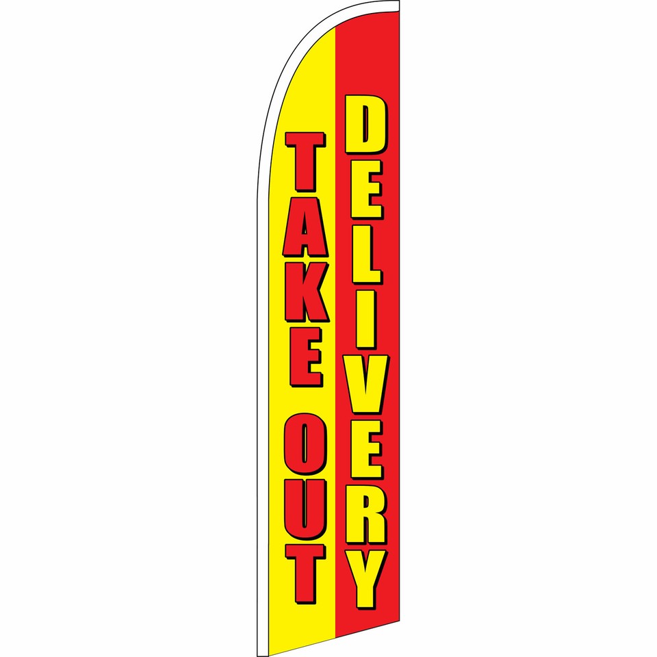 Take Out Delivery Flag Flutter Feather Banner Swooper Windless Bundle ...