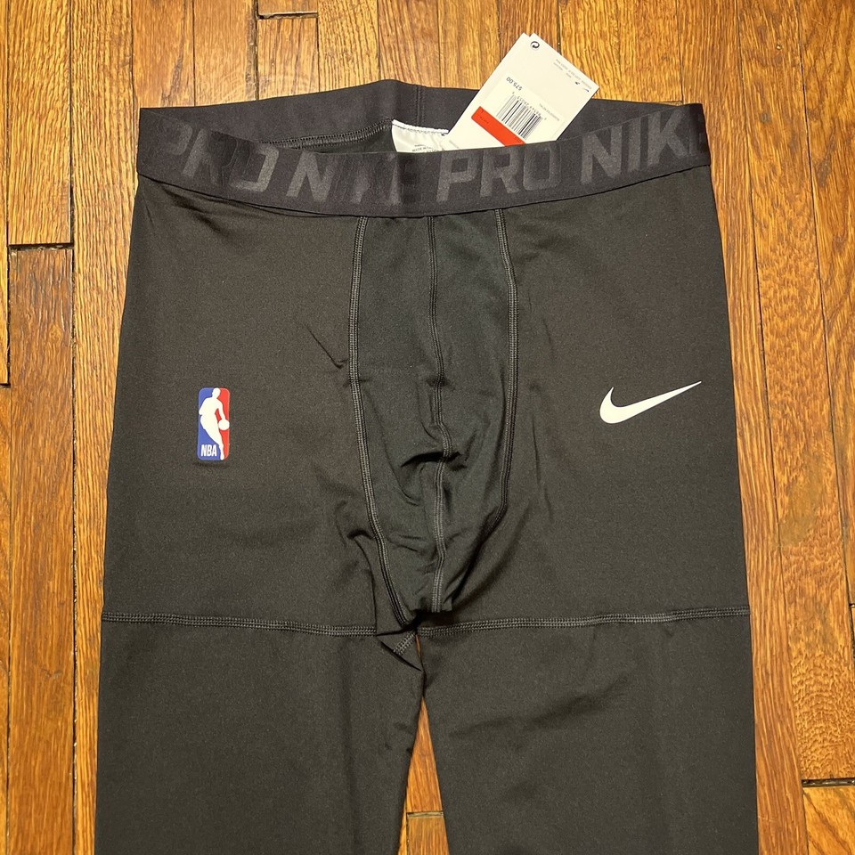 Nike Pro Men's Black NBA Player Issue 3/4 Compression Tights AA0753-010 ...