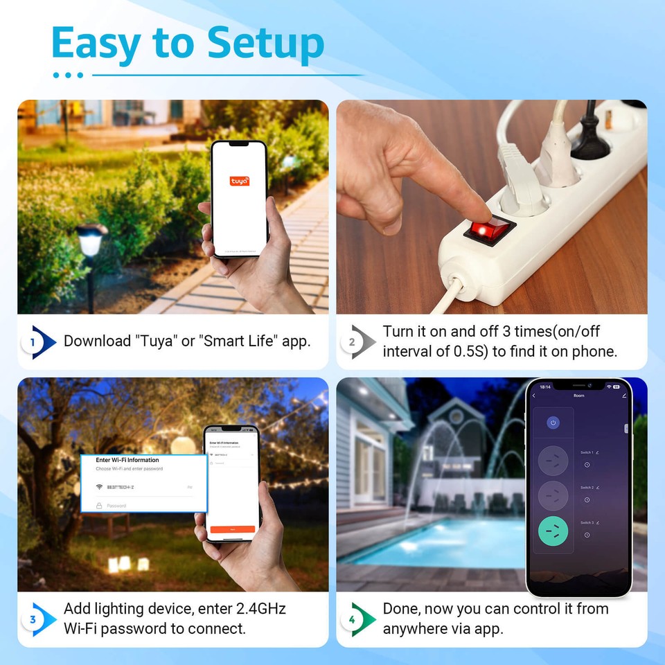 Smart Outdoor Light Switch Waterproof,Upgraded 3 Gang Outdoor WIFI ...