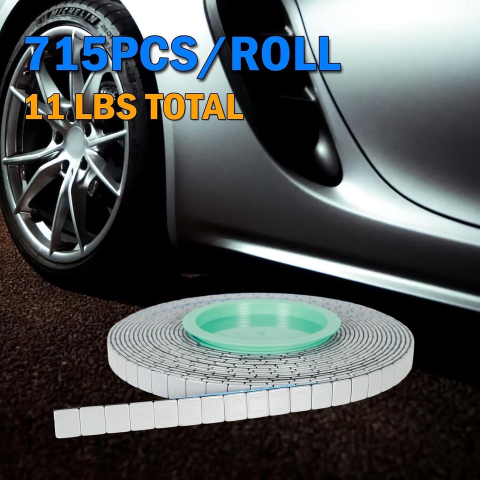 1/4oz Stick on Wheel Weights 715pcs 11 LBS/Roll, Adhesive Wheel Weights ...