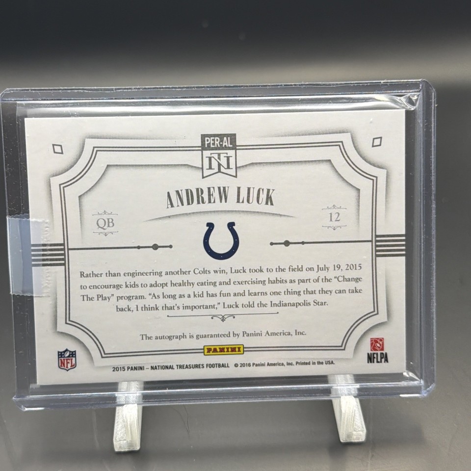 2015 National Treasures Andrew Luck Personalized Treasures On Card ...