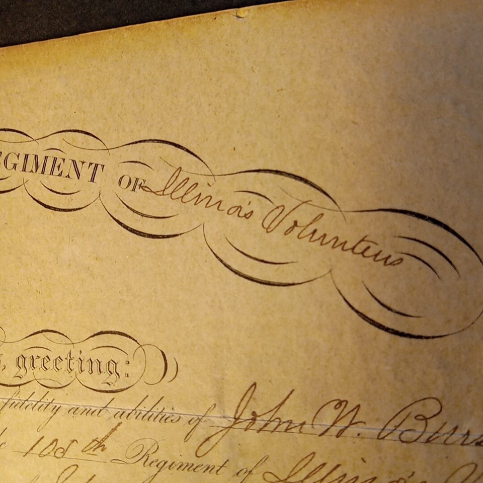 Civil War Promotion Warrant To Orderly Sergeant Of Co. C. 105TH ...