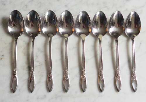 Oneida Community Stainless Spring Rose 6 1/8 inch Set of 8 Teaspoons | eBay