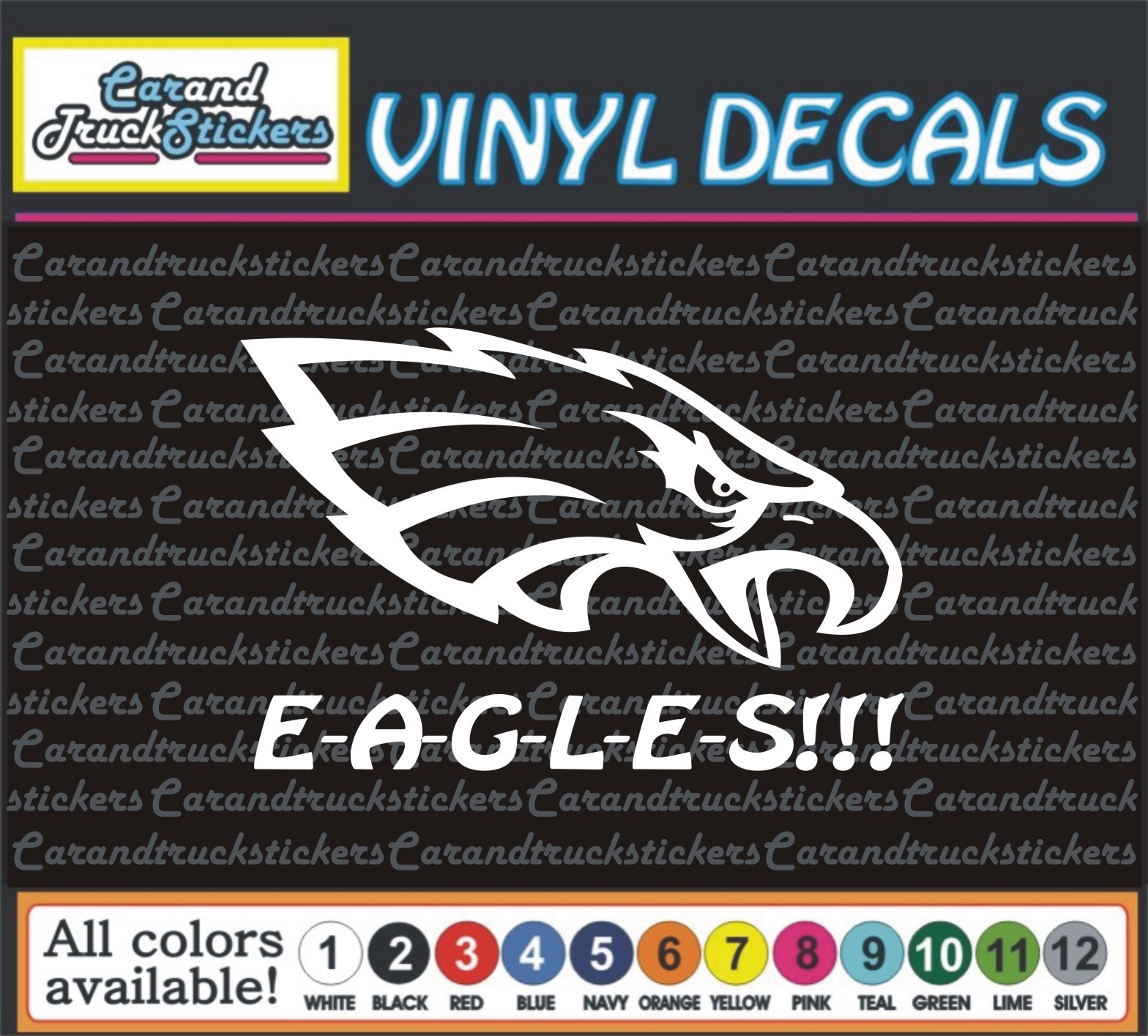 E-A-G-L-E-S Philadelphia Eagles Football Vinyl Car Decal window bumper ...