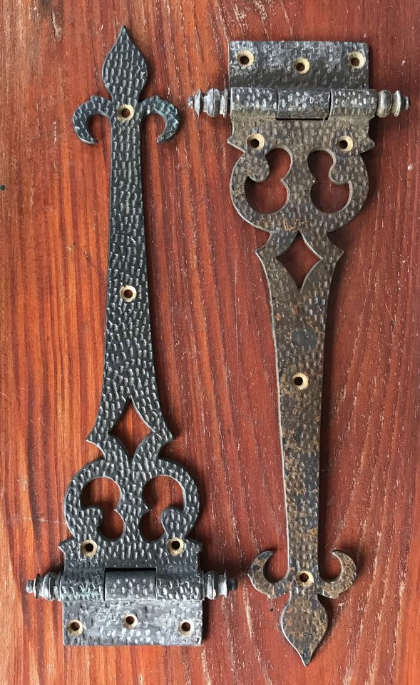 Brass Strap Hinges Antique Finish Hammered Texture Vintage Store ...