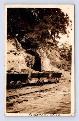 Coal Mine Train Cars ~ Pomeroy Ohio RPPC Meigs County Feiger Photo ...