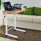 Laptop Rolling Desk Adjustable Height Portable Caster Cart Bed Side ...