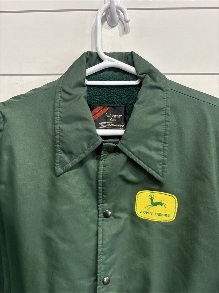 VTG John Deere Sherpa Lined Trucker Tractor Farm Work Coat Jacket Mens ...