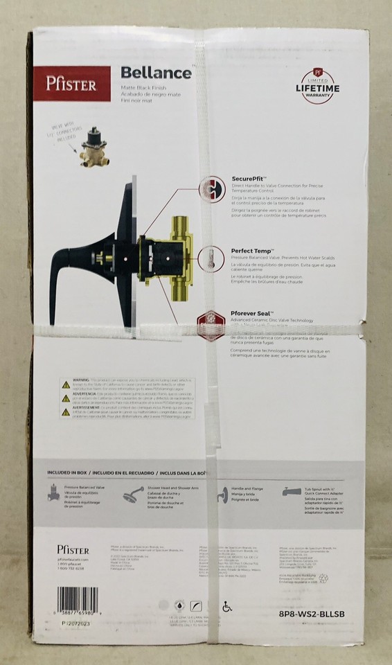 Pfister 8P8-WS2-BLLSB Bellance 1-Handle 3-Spray Tub & Shower Faucet Matte Black | eBay