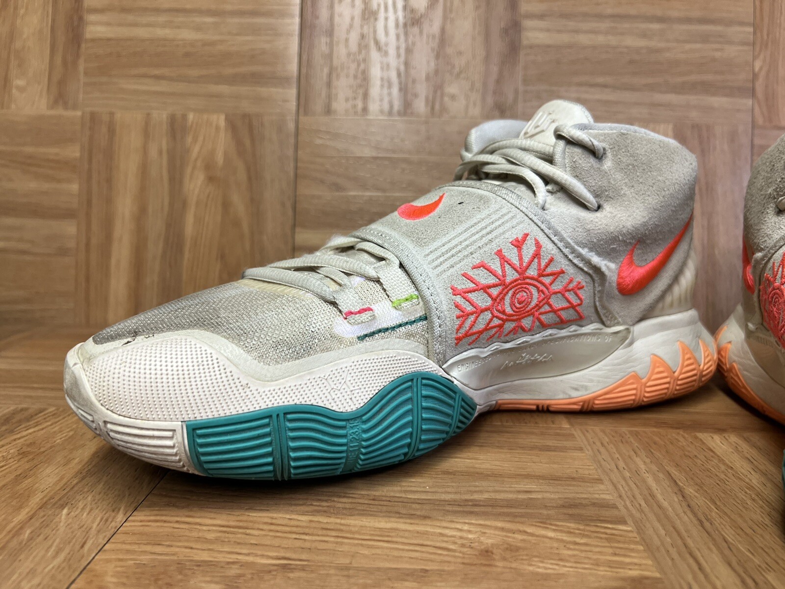 RARE🔥 Nike KYRIE 6 N7 Light Cream Sail Crimson Sz 9 … - Gem