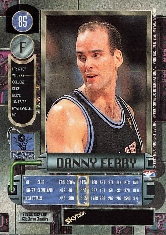 1997 Metal Universe #85 Danny Ferry Cleveland Cavaliers | eBay