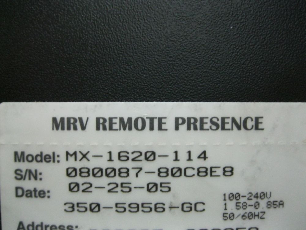 MRV MX-1620-114 20 port terminal server Remote Presence + Tested ...