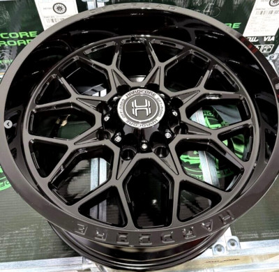 4 NEW 20x10 Hardcore HC104 Wheels -19 All Gloss Black 8x180 CHEVY GMC ...
