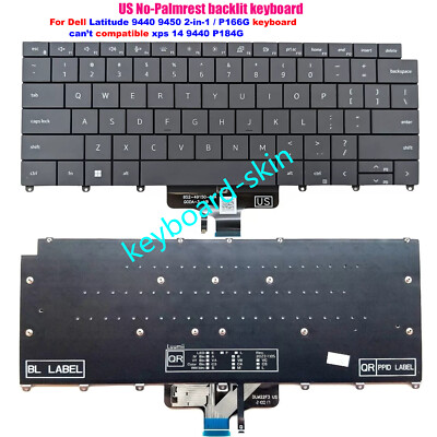 New US Backlit Keyboard For Dell Latitude 9440 9450 2-in-1 P166G ...