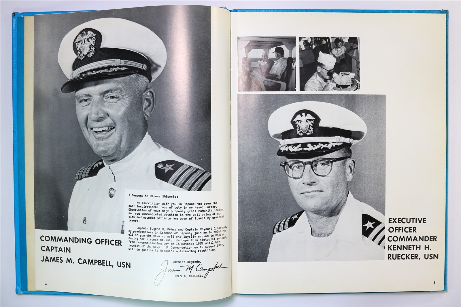 USS Repose (AH-16) 1965 1966 1967 Vietnam Deployment Log Cruise Book ...