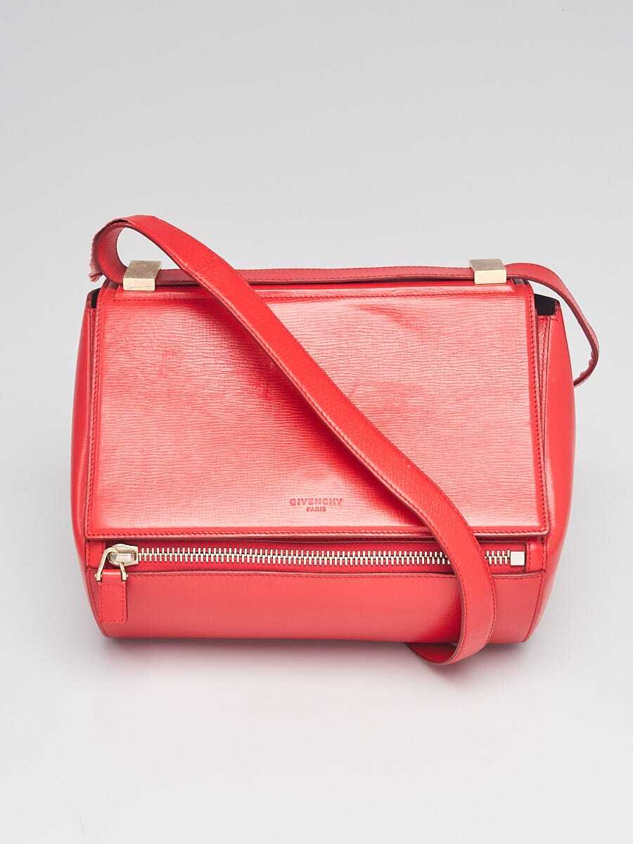 Givenchy Red Grained Leather Pandora Box Medium Shoul… - Gem