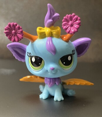 Littlest Pet Shop Iris Blue Fairy Orange Leaf Wings #2833 Authentic LPS ...