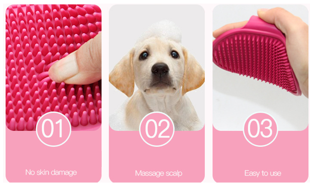 Rubber Grooming Mitten Glove Cleaning Shedding Fur Comb Dog Cat Bath ...