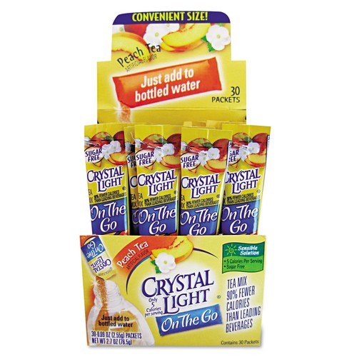 Crystal Light Peach Tea Drink Mix, 30 .09oz Packets Convenient Instant ...