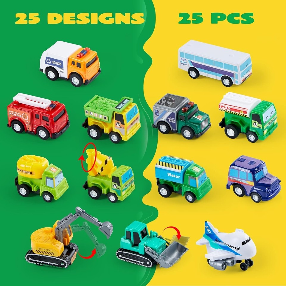 25 Pull Back Cars Trucks Set Kids Party Favors | eBay Australia