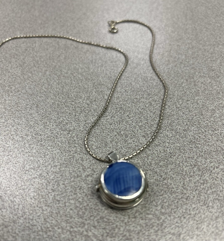 Vintage Sterling Silver Locket 925 Silver Stamped Pendant And 16” Chain ...