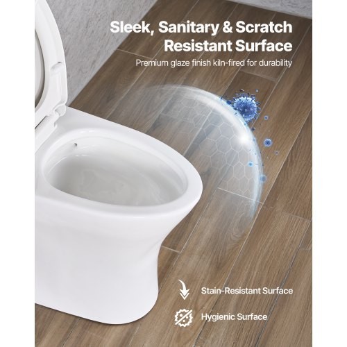 One-Piece Toilet, Elongated Toilet Vortex Dual-Flush 1.0/1.28 GPF ...