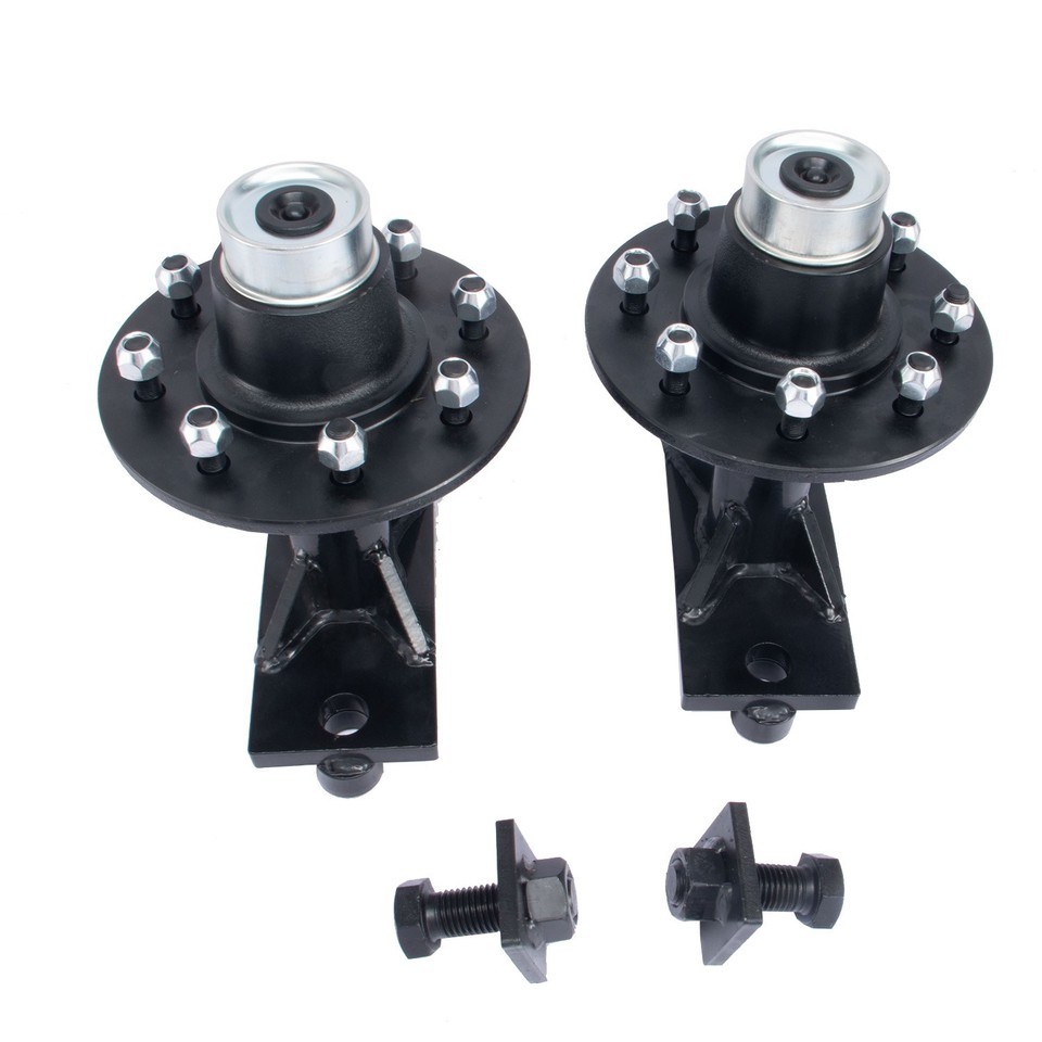 8000LB 8 x 6.5 Lug Shipping Container Wheels Steel Bolt-on Spindle Kit ...