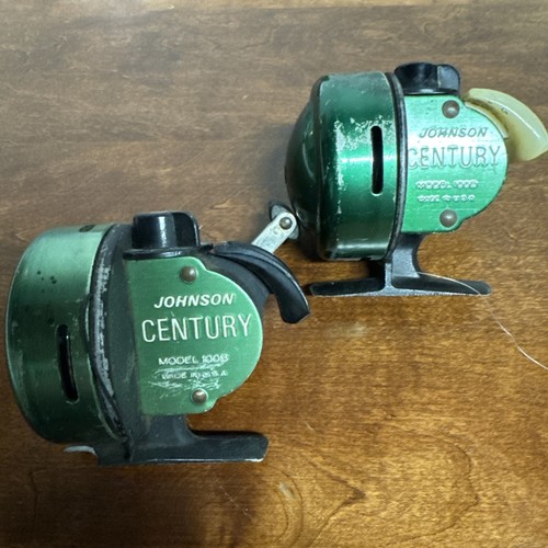 Two(2) Vintage Johnson Century Model 100B Fishing Reel Made in USA ...