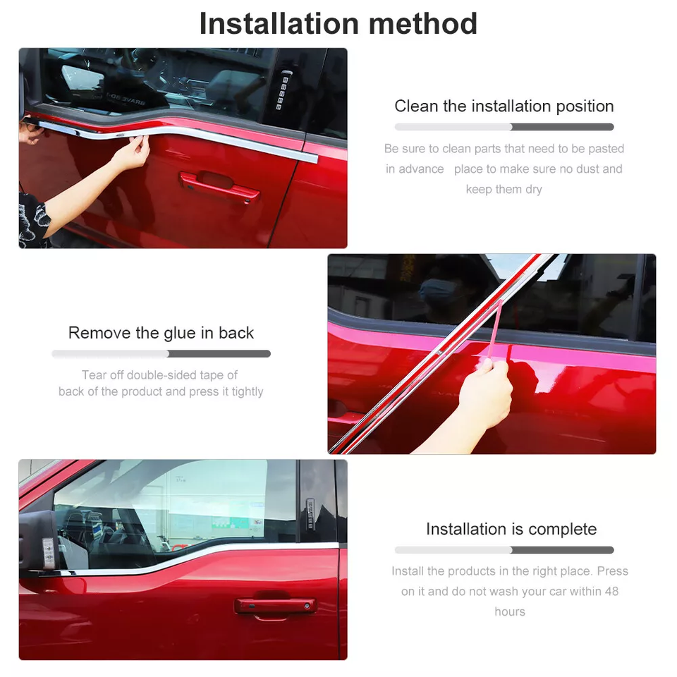 Exterior Window Bottom Sill Trim Strips Accessories For Ford F150 2021 ...