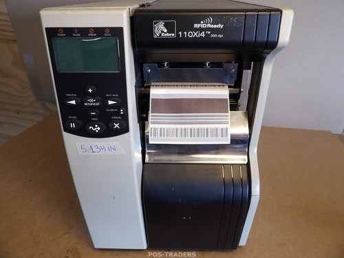 Zebra 110Xi4 Thermal Barcode Label Printer 300dpi RFID Ready LAN USB ...