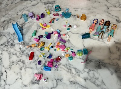 Polly Pocket Lot Of Dolls And Some Jelly Outfits And Play Set | eBay