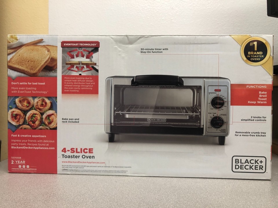 Black+Decker TO1705SB Stainless Steel Black/Silver Toaster Oven | eBay