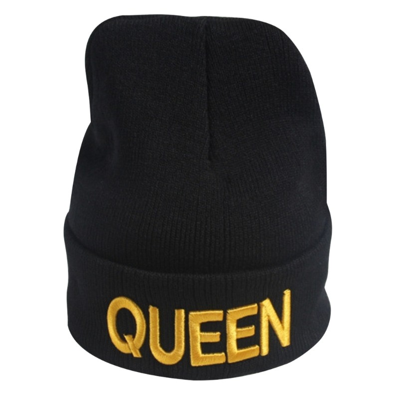 Ski Beanie Knitted Hat Bonnet King Queen Hat Skull Hat Knit Ski Hat ...