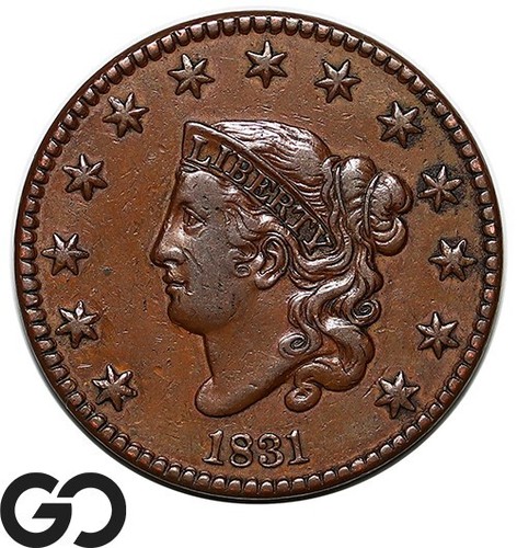 1831 Large Cent, Coronet Head, XF Early Date Copper | eBay