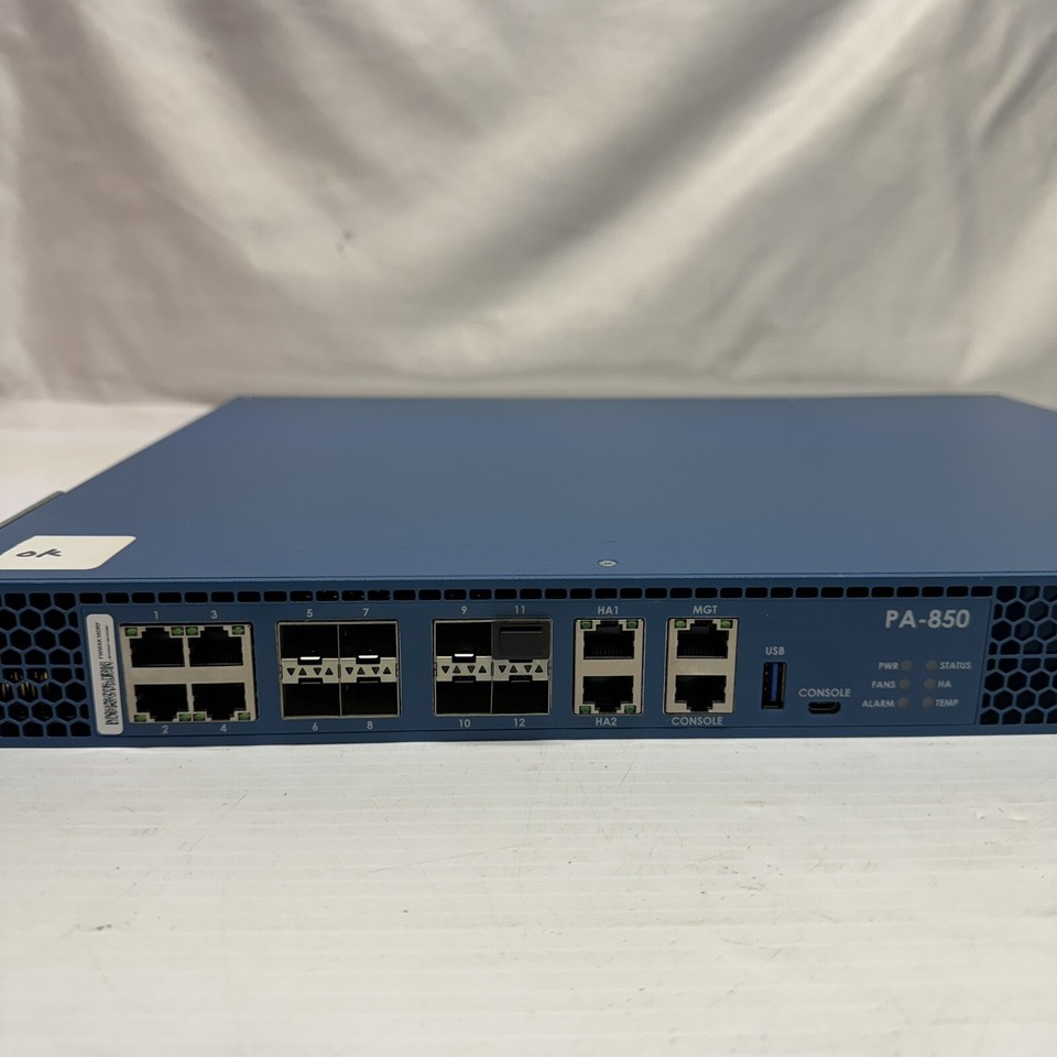 Palo Alto Networks PA-850 Next Generation Enterprise Firewall VPN ...