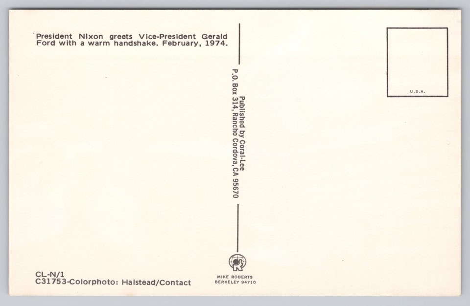Postcard President Gerald R. Ford & President Richard Nixon | eBay
