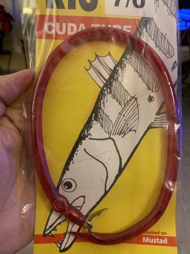 2 Lures 7/0 Eel Tube Striper Trolling Rigs Kayak Fishing Cuda Cobia ...