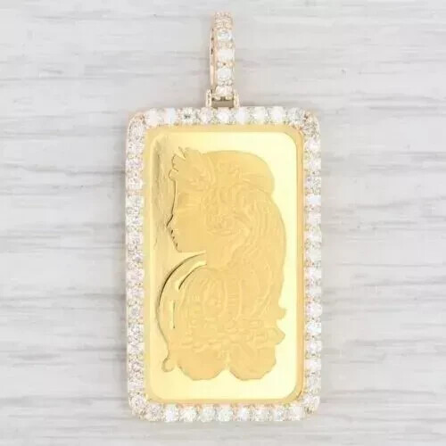 2.00Ct Round Cut Lab-Created Diamond Men's Pendant 14k Yellow Gold ...