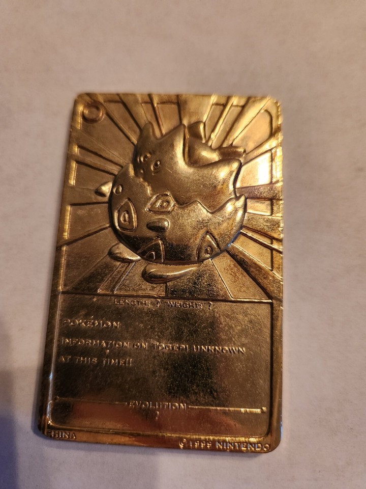 Vintage 1999 Pokemon Burger King Nintendo Togepi gold color token | eBay