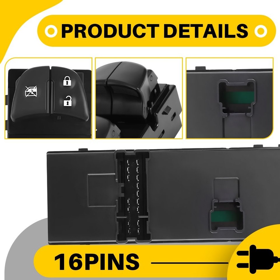 Power Window Switch for 2020-2023 Nissan Sentra Driver Front Left Black ...